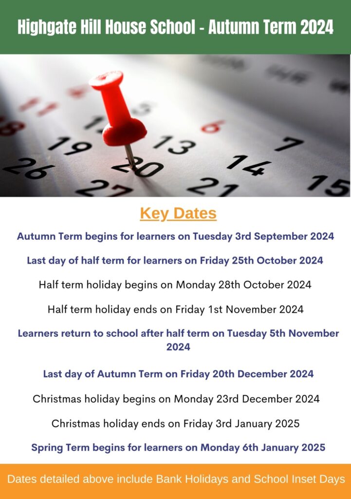 The School Day and Term Dates | Highgate Hill House School
